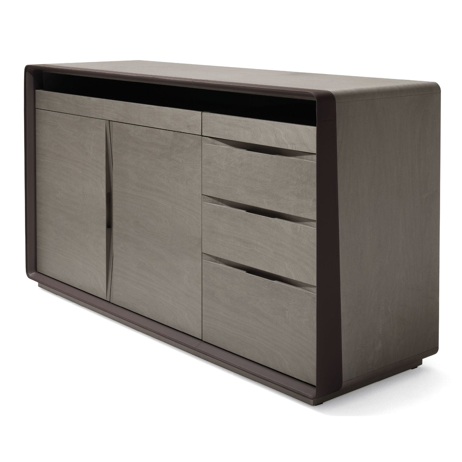 Cassettone contemporaneo - FRAME - GIORGETTI - in legno / in pelle / in ...