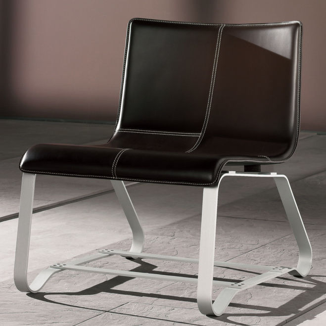 Chauffeuse moderna - ROCK - Airnova - in pelle / in alluminio / a slitta