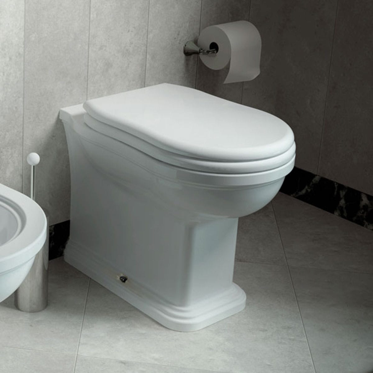 WC da appoggio - EFI - FLAMINIA - filomuro / in ceramica / per uso ...