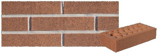 Mattone forato - FELSINEI : ROSSO PIEMONTE - IBL spa - a muro / rosso