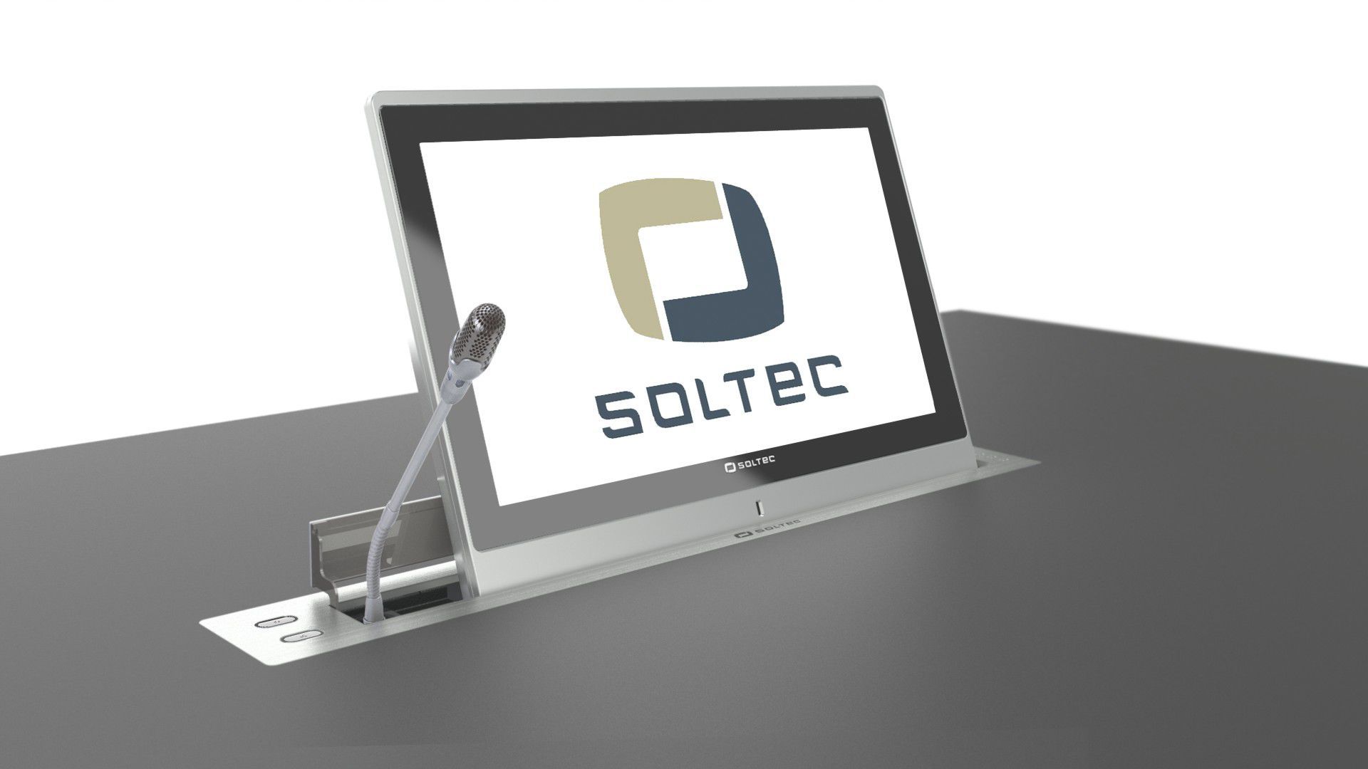 Touch screen per tavolo da conferenza - STRET156G-10 - SOLTEC S.L. - ad incasso / a motore ...