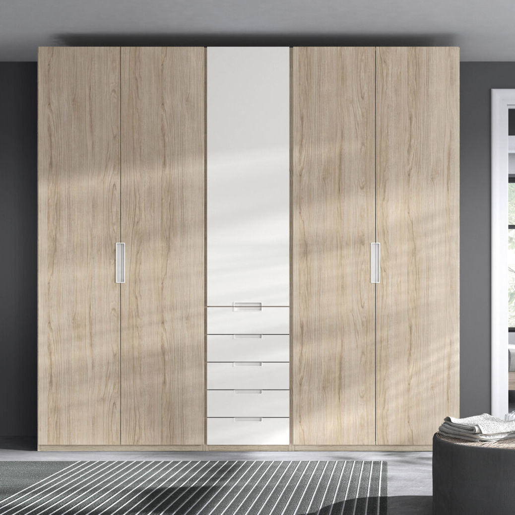 Armadio moderno - Cosmo by EOS. 051 - Glicerio Chaves - in legno / con ante battenti / a specchio