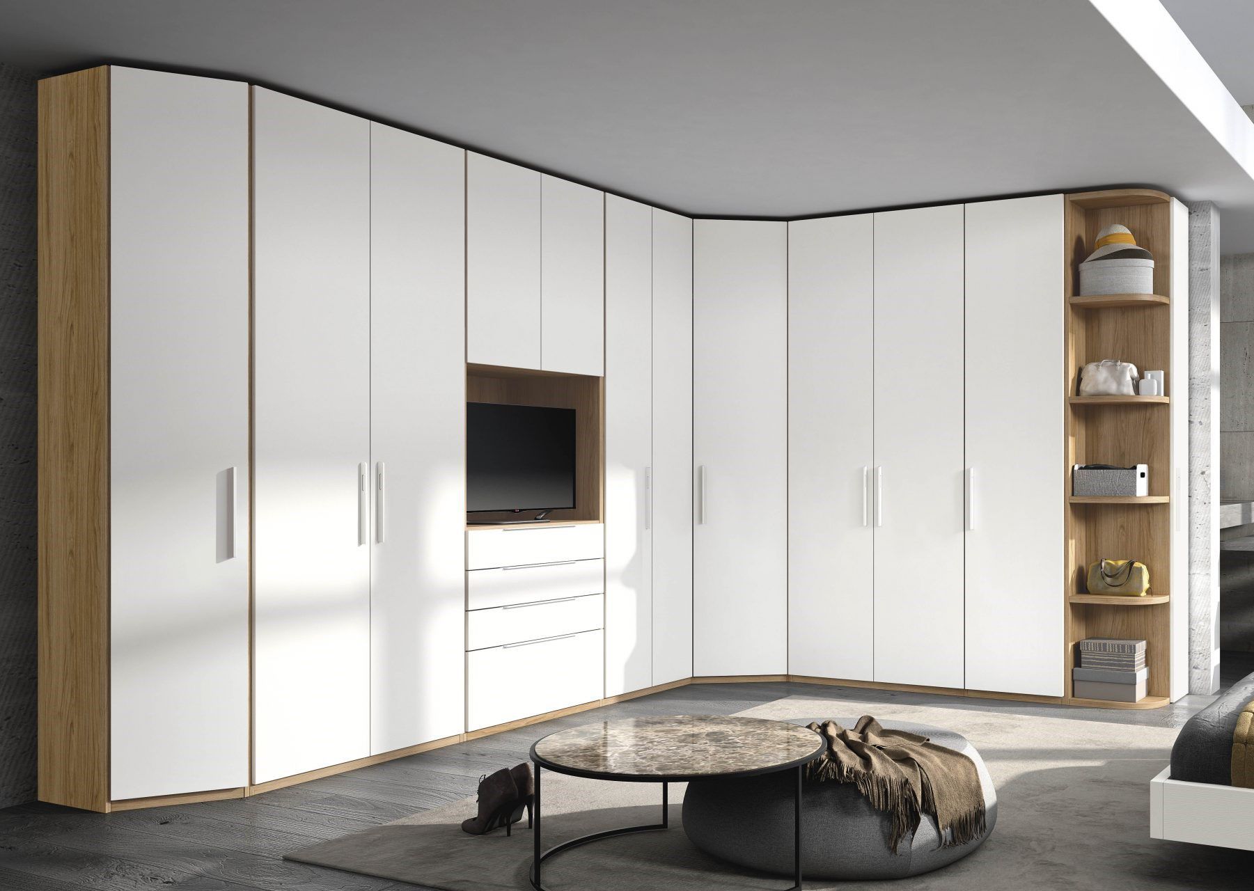 Armadio ad angolo - Cosmo by EOS. 064 - Glicerio Chaves - contemporaneo / in legno laccato / con ...