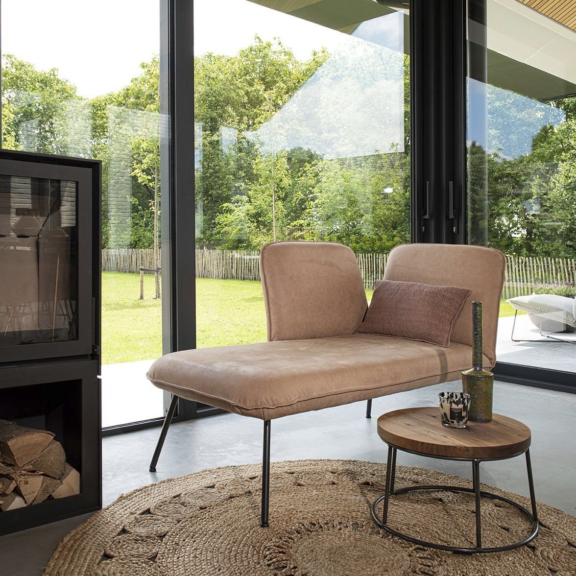 Dormeuse contemporanea - SHUFFLE - Jess - in pelle / in acciaio