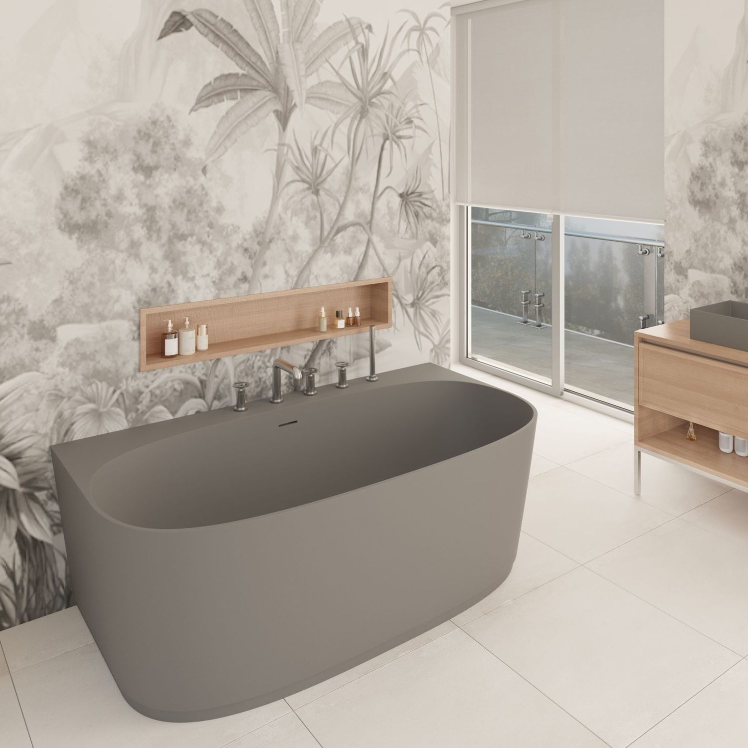 Vasca da bagno ovale - River - QUARE DESIGN - per ambiente abitativo ...