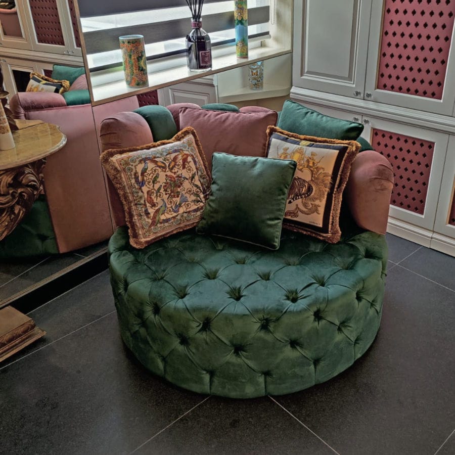 Divano compatto - GLAMOUR - ORSITALIA - rotondo / contemporaneo / da sala