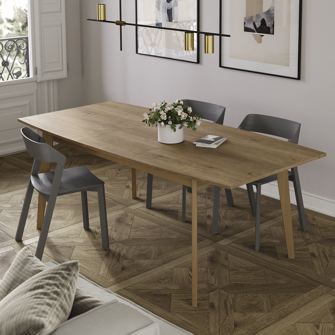 Tavolo contemporaneo - Moss - Mobenia - in MDF laccato / in ceramica / in melaminico