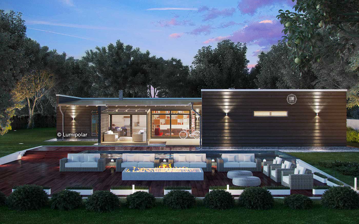 Edificio prefabbricato - AMANDA SAUNA 300 - Lumi Polar - modulare / in ...