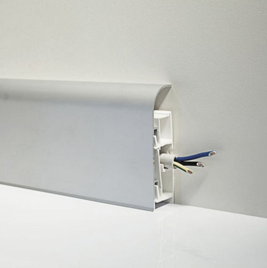 Battiscopa bianco - LINE 97/8 - PROFILPAS - grigio / in PVC / in alluminio