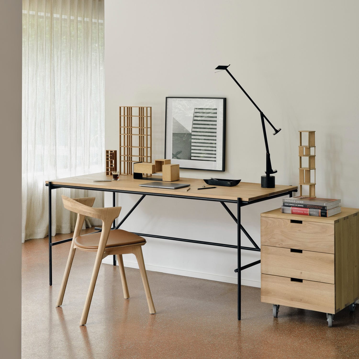 Cassettiera per ufficio in rovere - Billy - ETHNICRAFT - 3 cassetti ...