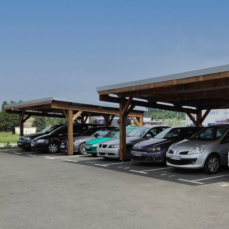 Tettoia per posto-auto in legno - OPS+ - MODULAND - per parcheggio ...
