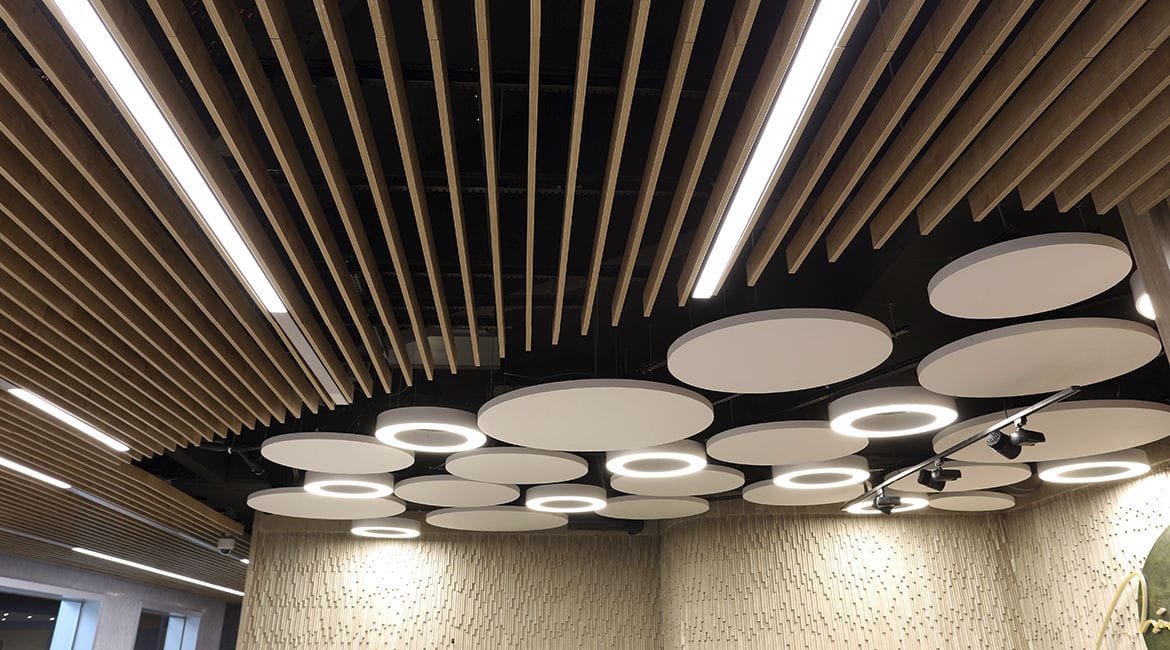 Controsoffitto in tessuto - CANOPY - Aktav Acoustic - in pannelli ...