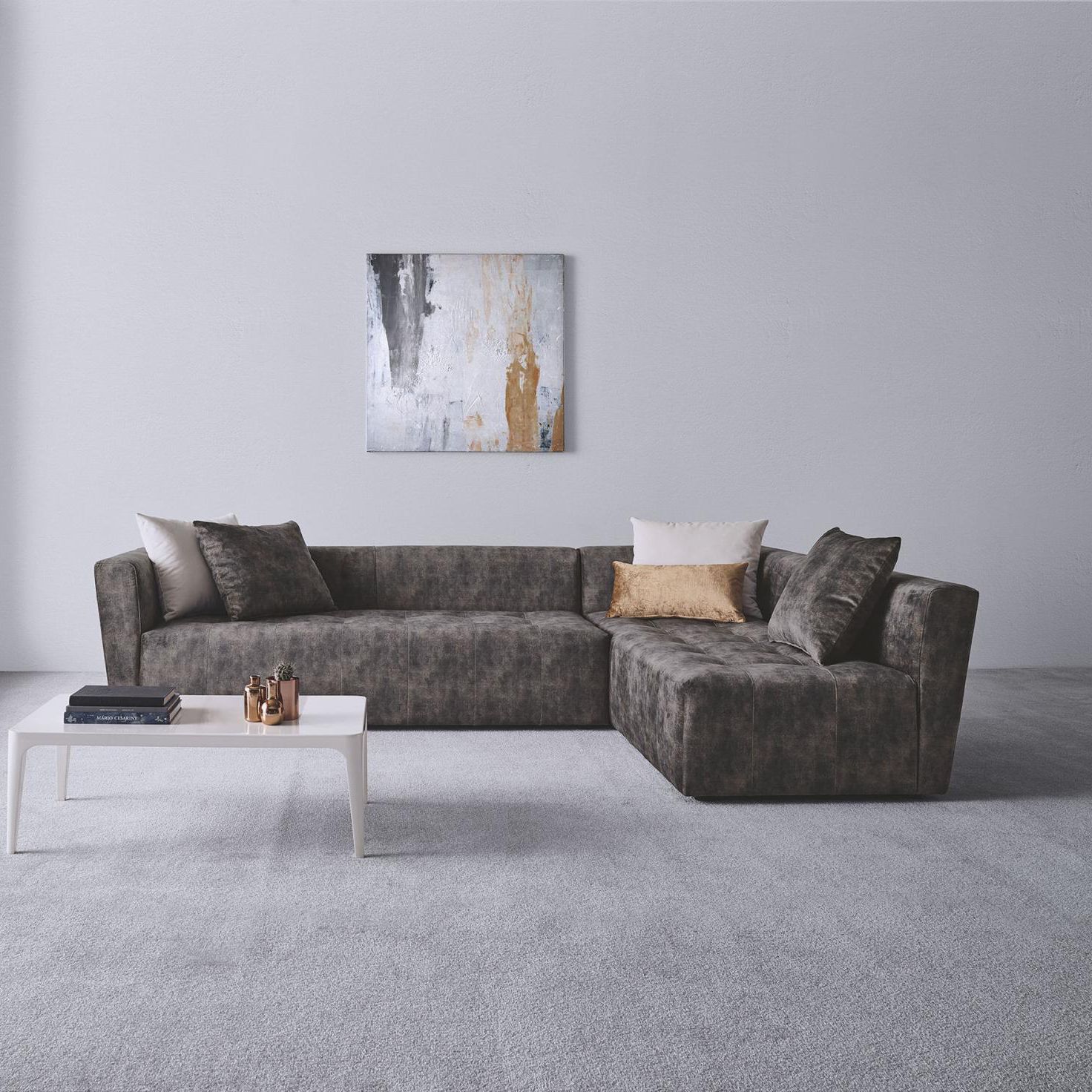 Divano modulare - ENIGMA - MHR - d'angolo / contemporaneo / in tessuto