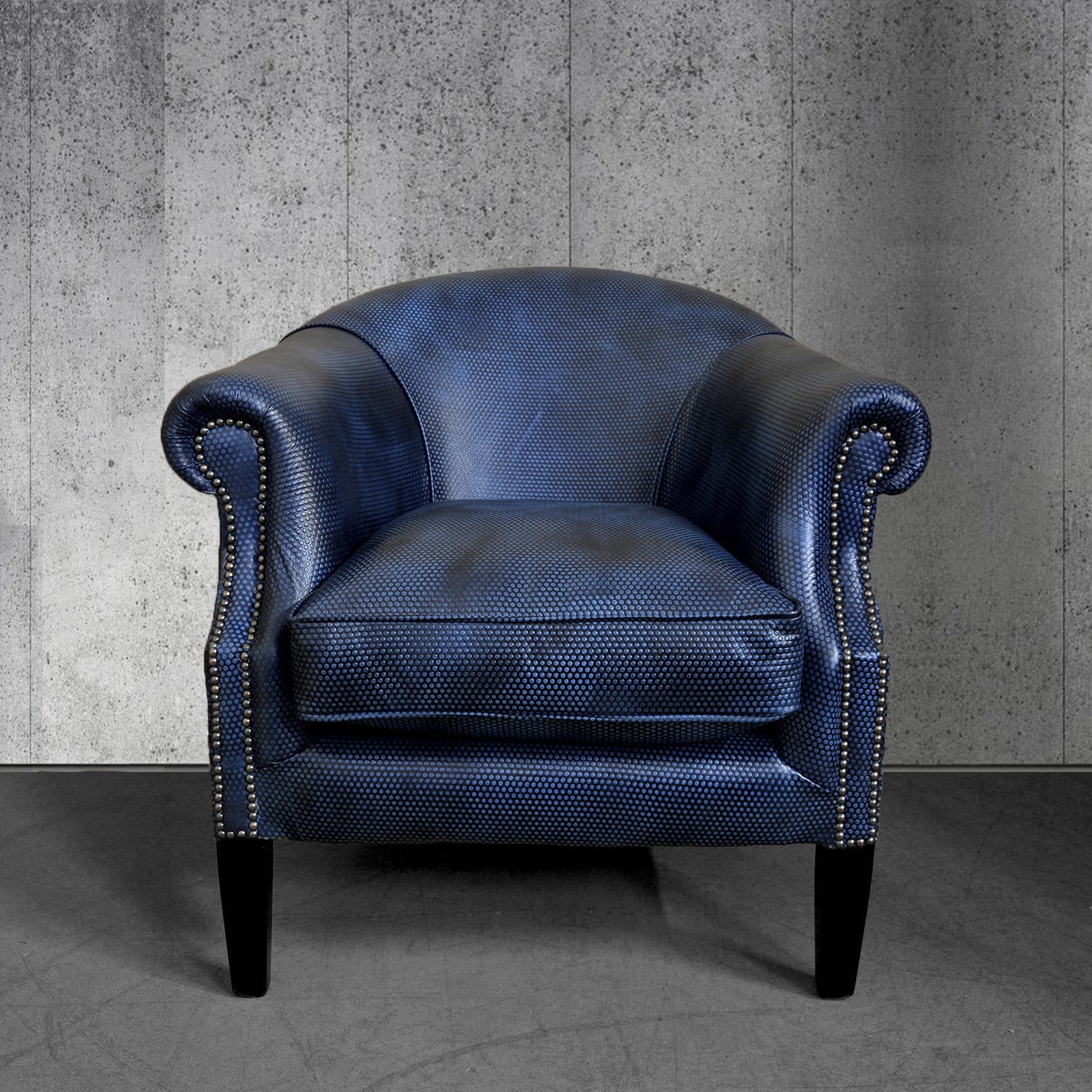 Poltrona club classica - DOTS - Harleq - in pelle / blu / colore ...