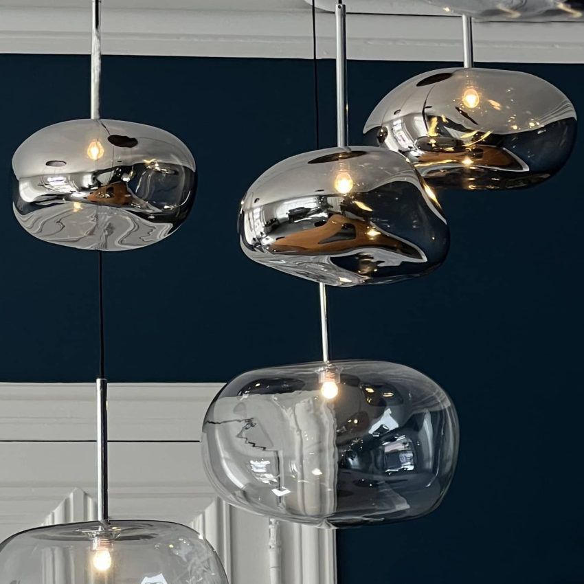 Lampada a sospensione - G1 S CHROME - ISA MOSS - in acciaio cromato ...