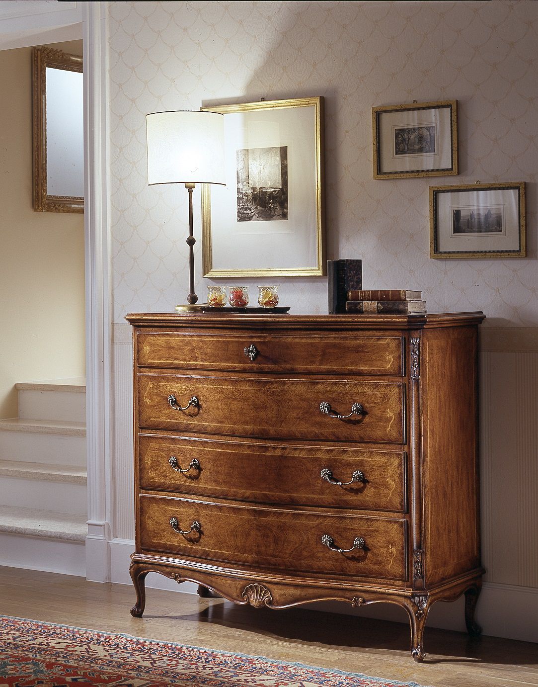 Cassettone classico - M708 - MOLETTA MOBILI - in noce / in marmo / 4 cassetti