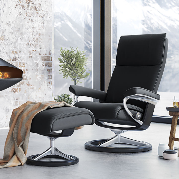 Poltrona relax contemporanea - AURA - Stressless - in pelle / in ...