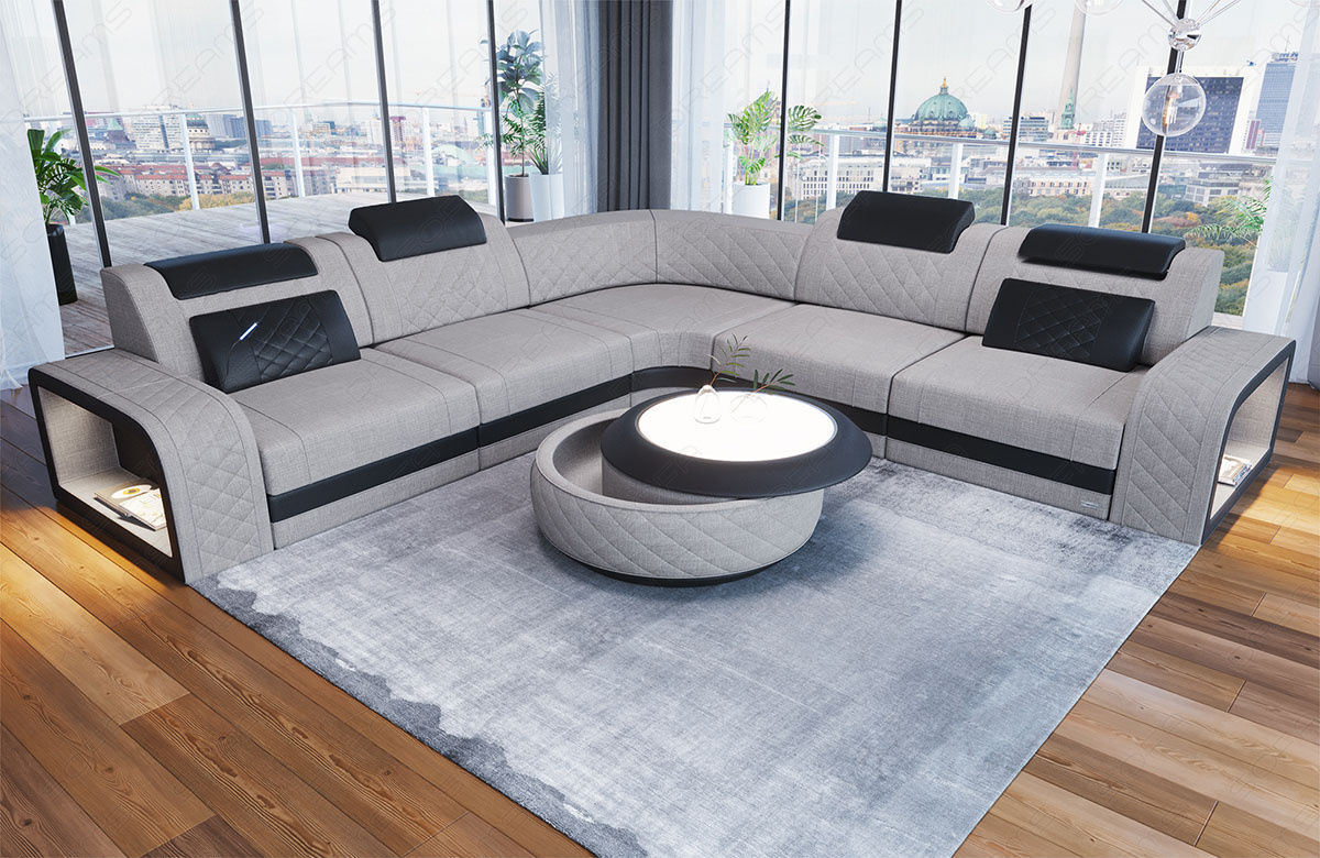 Divano modulare - Foggia L - Sofa dreams - grigio / marrone / bianco
