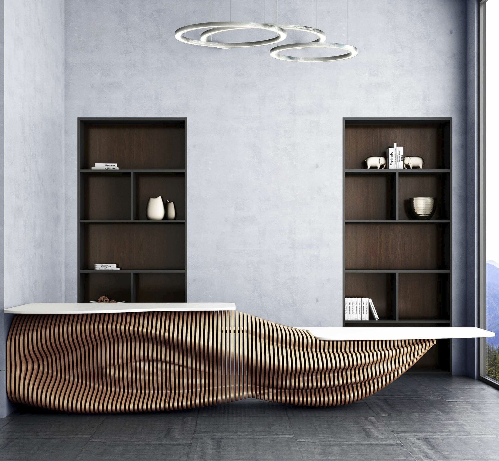 Banco reception in legno - Aqua - MyWoodream