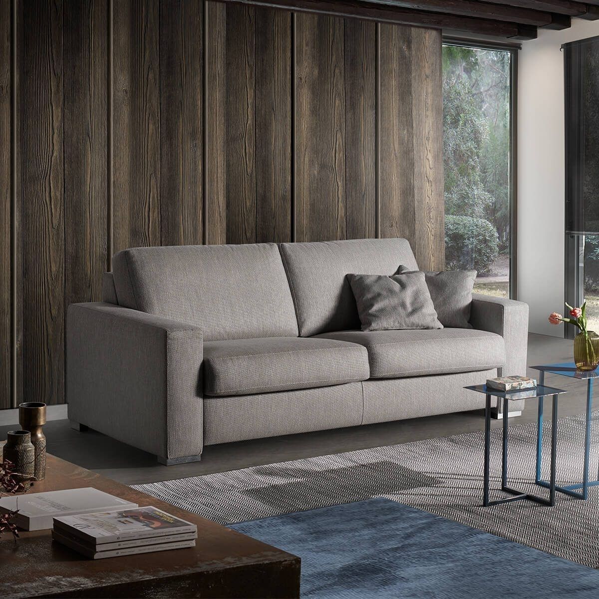 Divano modulare - Fiore - Vitarelax - letto / grigio / blu