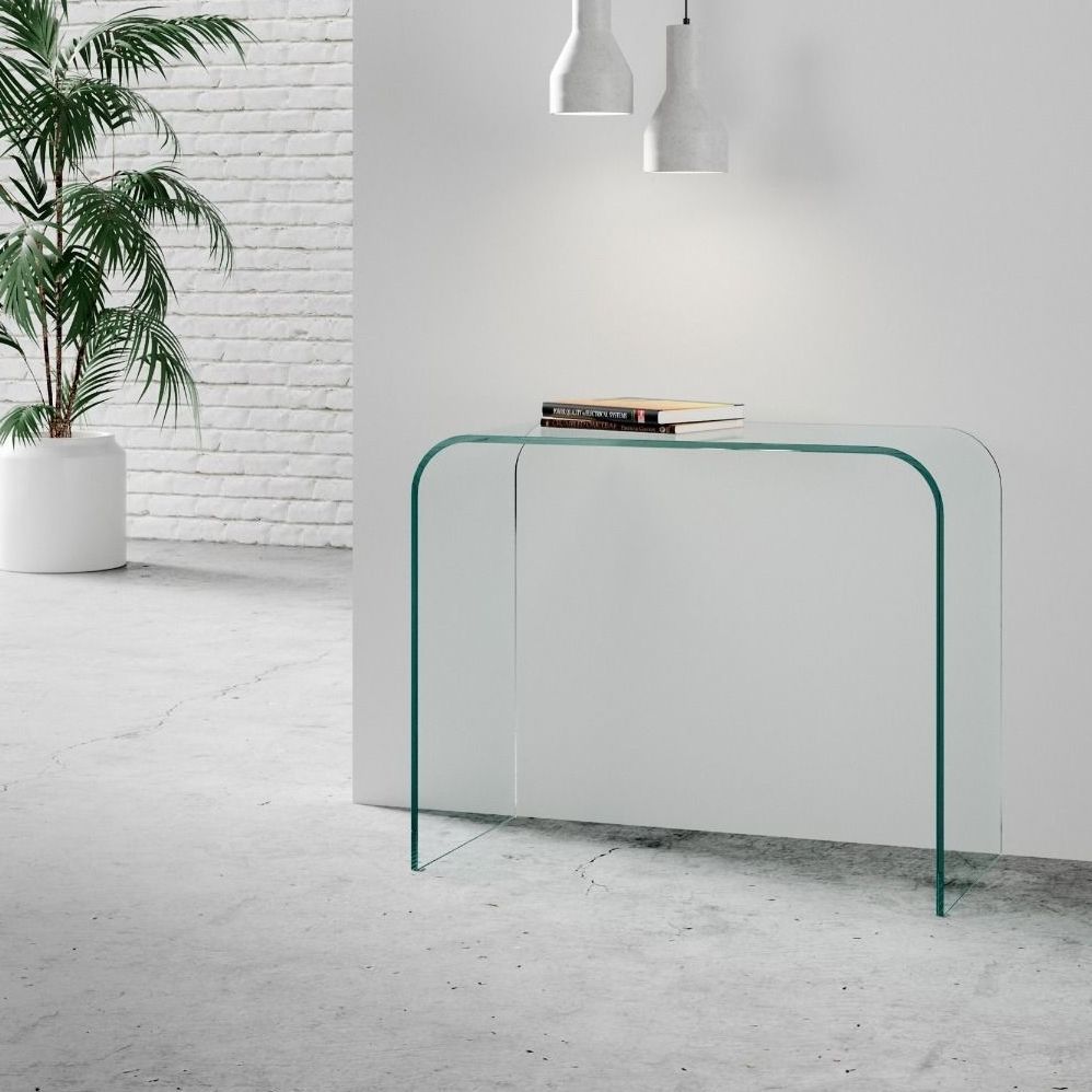 Consolle contemporanea - Poker - Itamoby - in vetro curvato / con ...