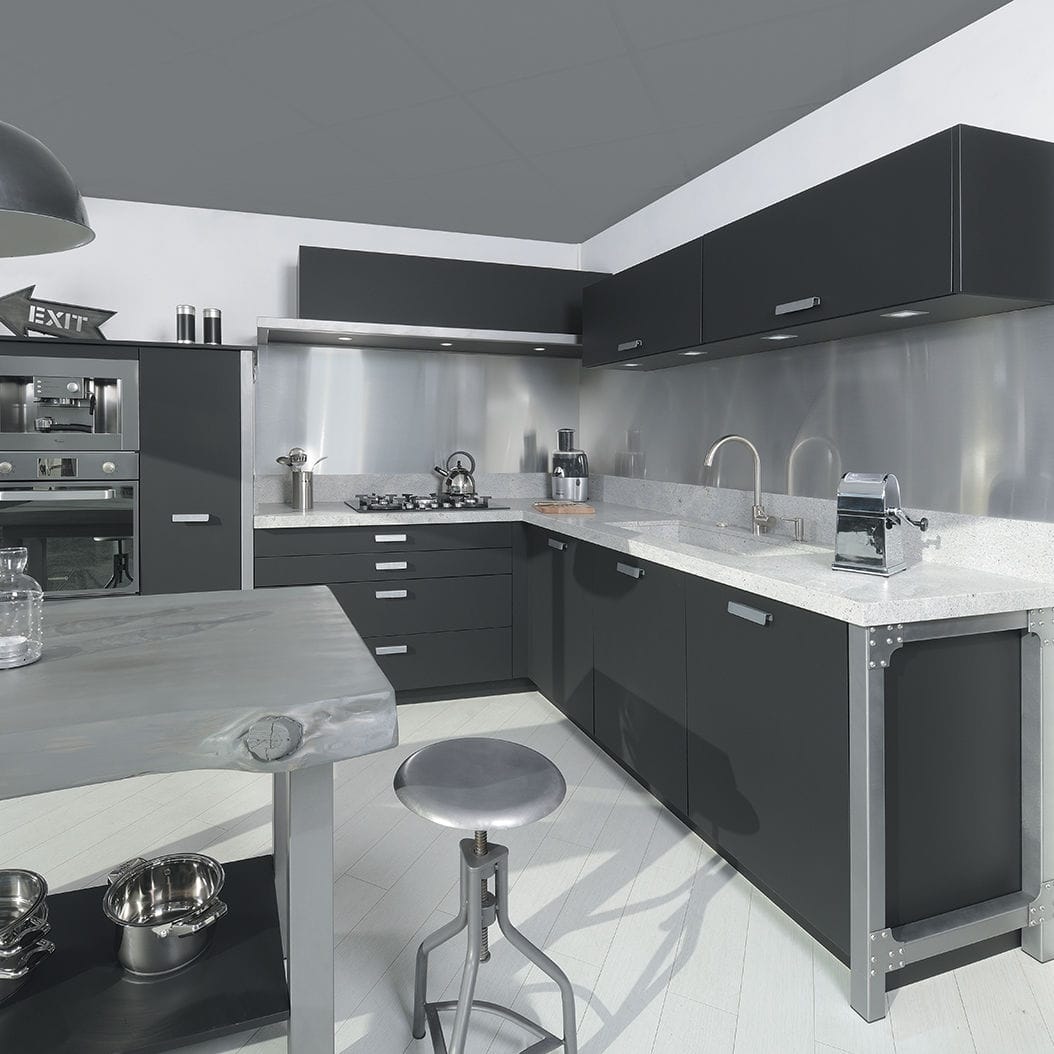 Cucina moderna - PHENIX NOIR INGO - PYRAM INDUSTRIES - in legno tinto / in metallo / in Fenix NTM