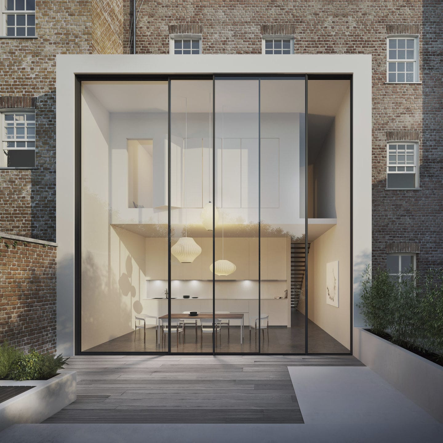 Vetrata minimalista - CERO II - SOLARLUX - scorrevole impilabile / a ...