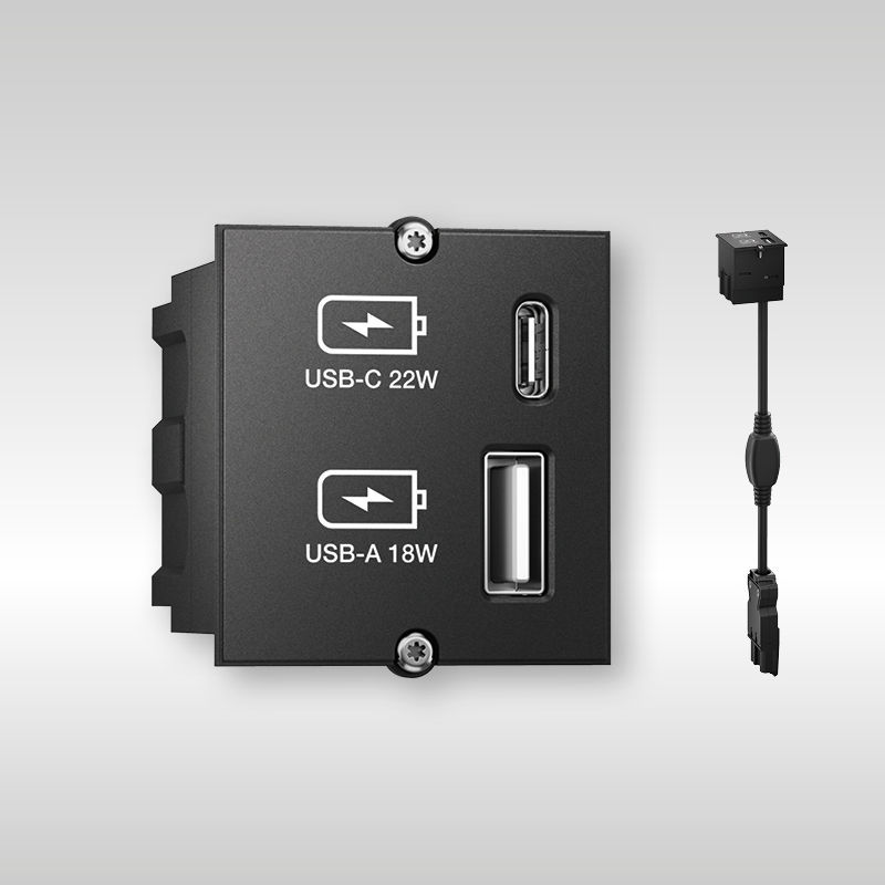 Presa USB - USB-A&C CUSTOM MODULE - BACHMANN - doppia / da bancone / da ...
