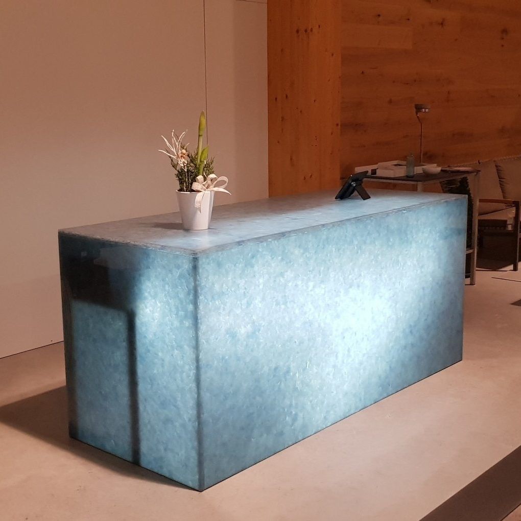 Banco reception in vetro - SKY - OCCITANIE PIERRES - luminoso