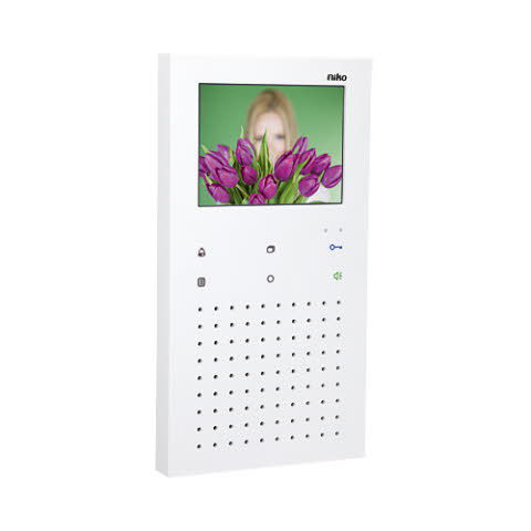 Videocitofono bianco - 10-570 - Niko - da interno / a colori / viva voce con schermo