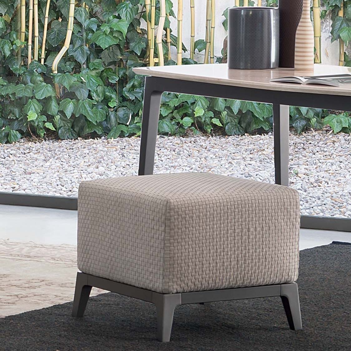 Pouf contemporaneo - Olivier - Flou - in tessuto / in pelle / in acciaio