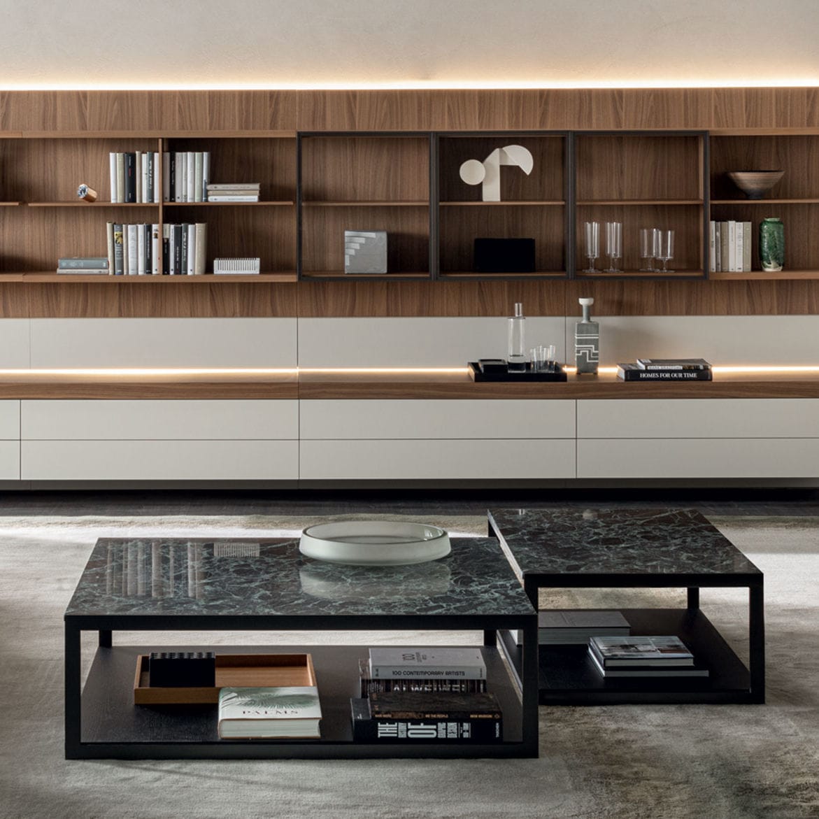 Tavolino basso contemporaneo - ALISEE - Molteni&C - in vetro fumè / in ...