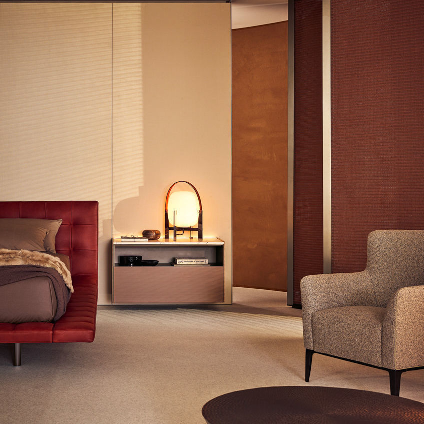 Comodino contemporaneo - CODE - Poliform - in melaminico / con supporto in alluminio dipinto ...