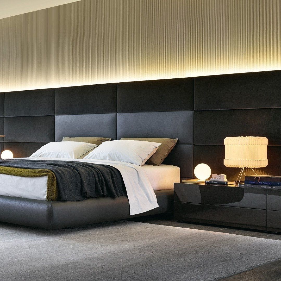 Comodino contemporaneo - DREAM - Poliform - in legno laccato / impiallacciato in legno / in ...