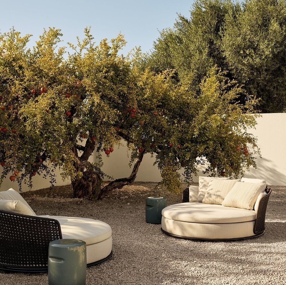 Divano rotondo - SOORI - Poliform - contemporaneo / in tessuto / grigio