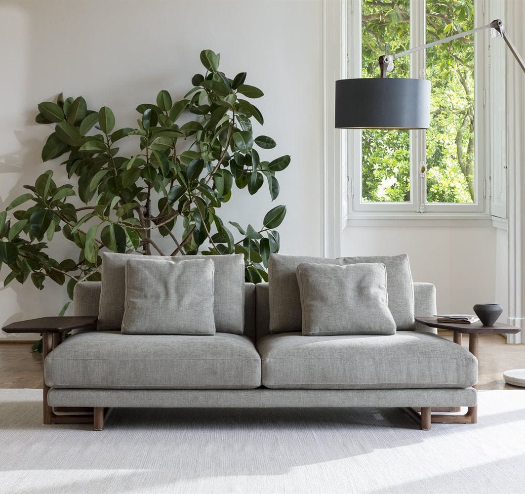 Divano modulare - Abacus - Porada - contemporaneo / in tessuto / grigio