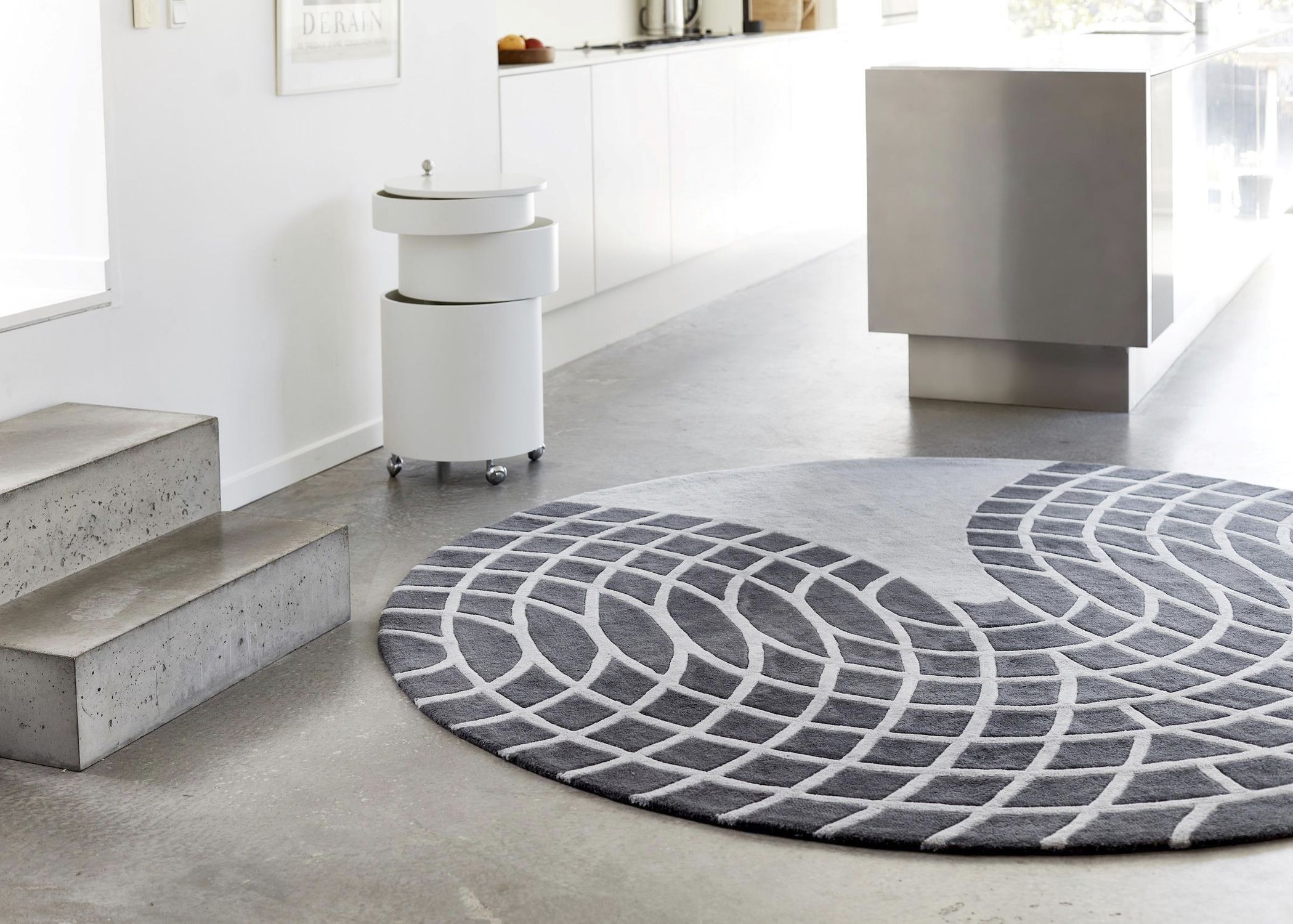 Tappeto moderno / geometrico / in lana della Nuova Zelanda / rotondo ...