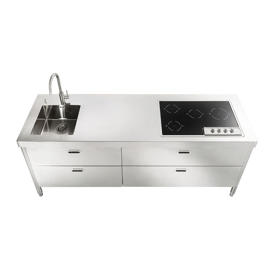 Cucina in acciaio inossidabile - LC220-C90+C120/1 - ALPES-INOX ...