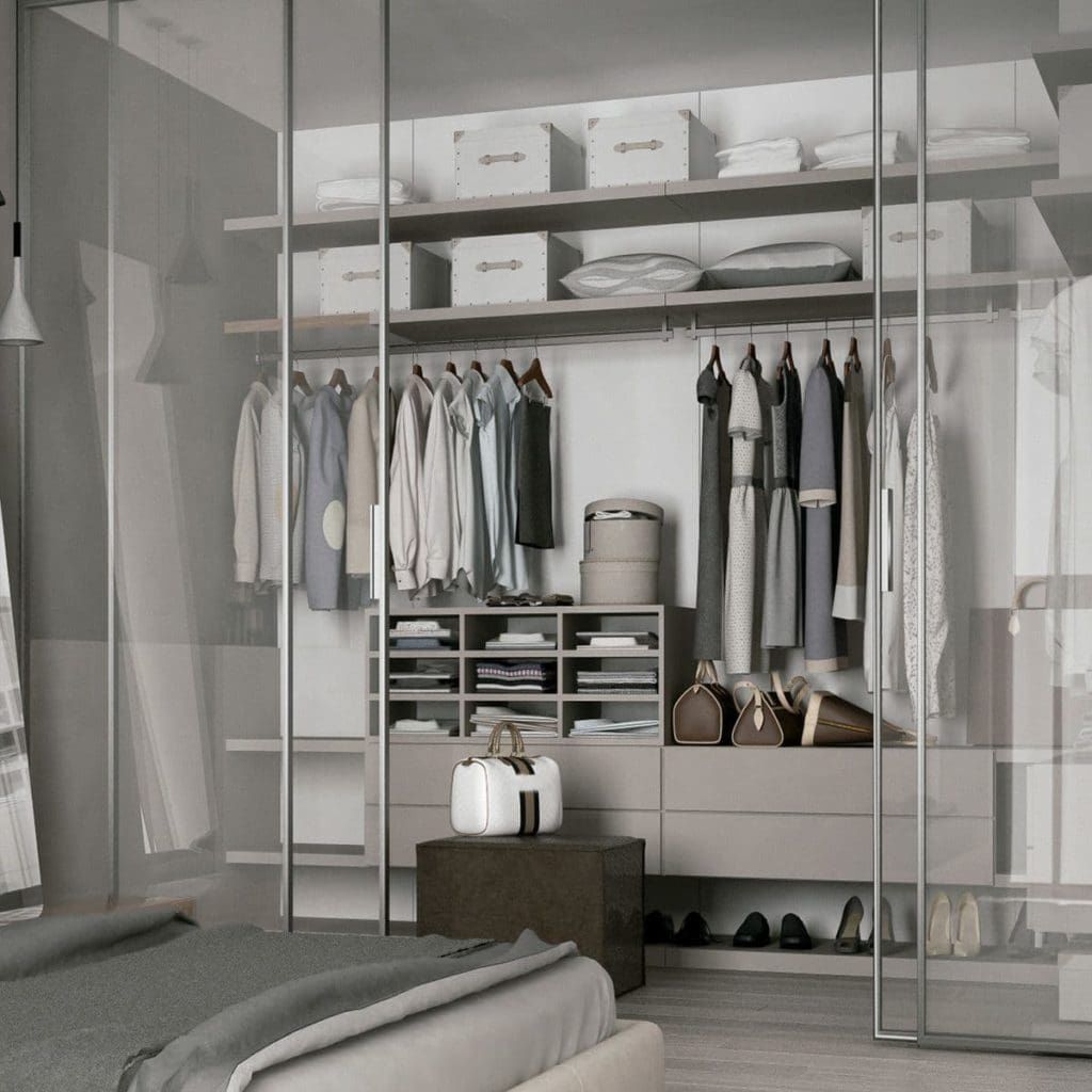 Cabina armadio ad angolo - SUSPENDIDOS - GRUPO STYLO INTERIORISMO SL - modulare / con fissaggio ...