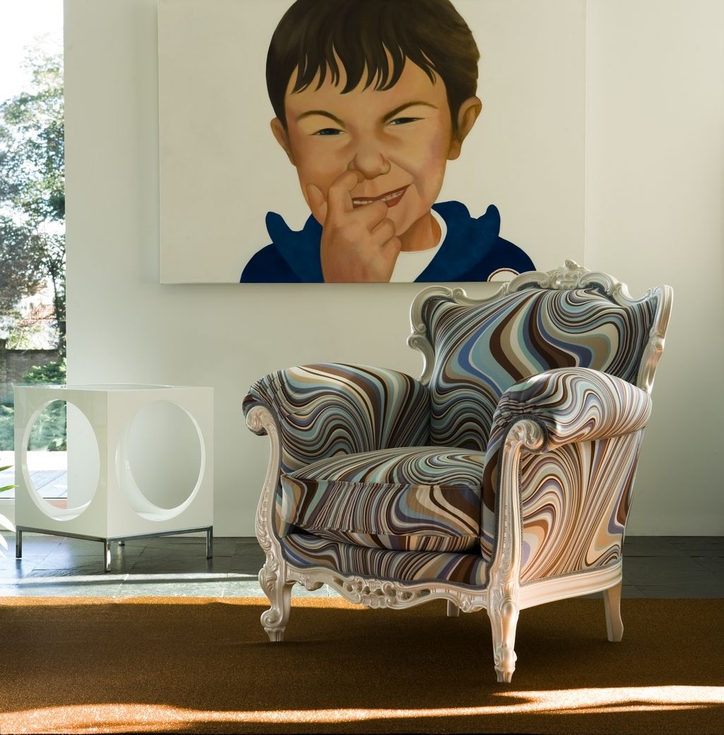 Poltrona design nuovo barocco - ALICE CR/871 - CREAZIONI - in tessuto