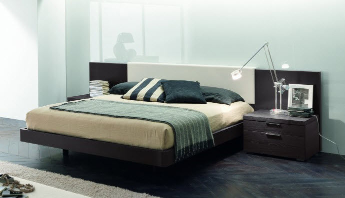 Letto matrimoniale - COMODO - VITTORIA - moderno / con comodini / in legno