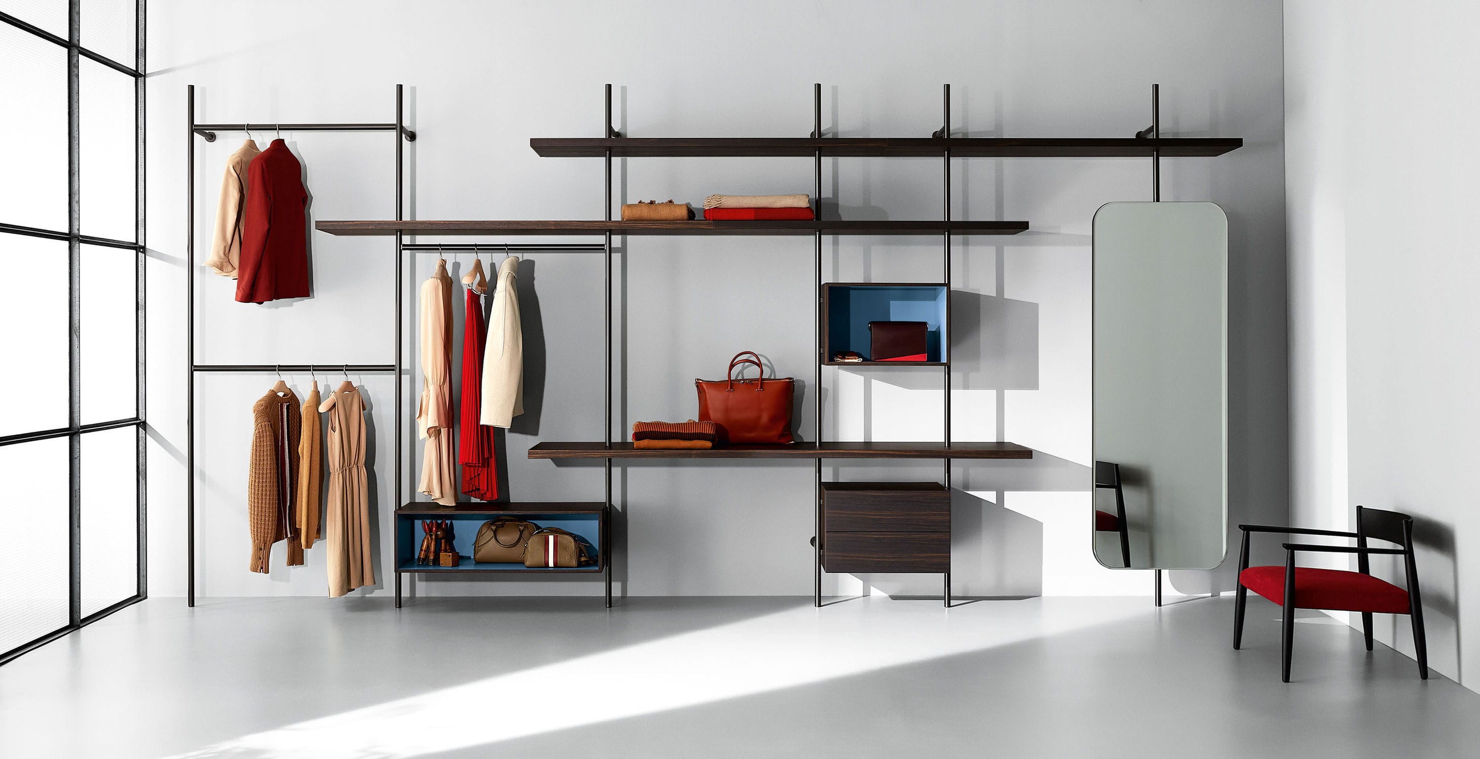 Cabina armadio modulare - BOUTIQUE MAST - Porro - con fissaggio a muro / contemporanea / in ...