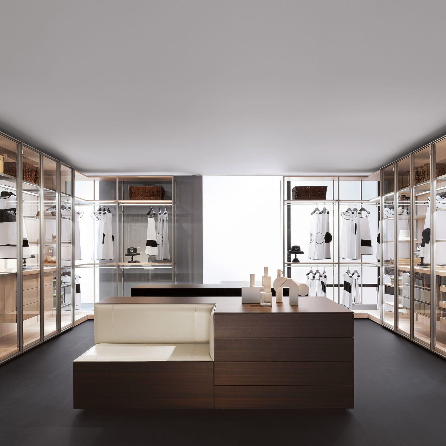 Cabina armadio ad angolo - STORAGE - Porro - modulare / con fissaggio a muro / contemporanea