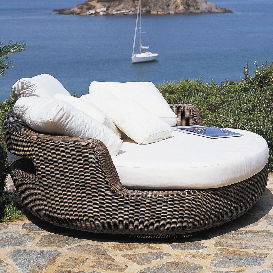 Divano rotondo - Agorà - Unopiù - da esterno / bianco / in tessuto