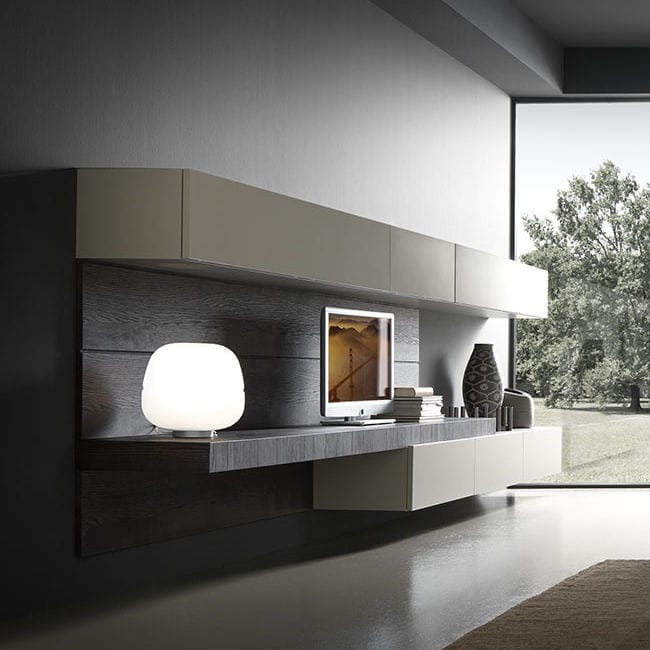 Parete attrezzata TV contemporaneo - FACE - MODULNOVA - in legno / con ...