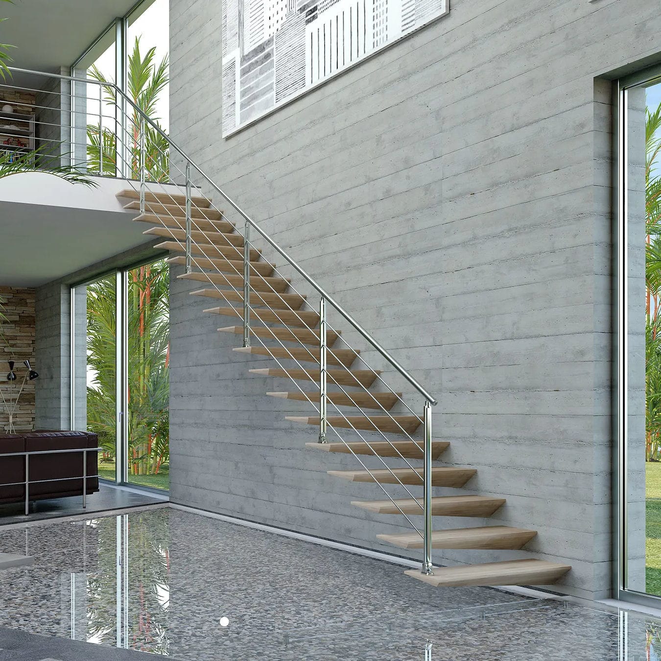 Scala dritta - Diamond - Marretti - a L / moderna / con gradini in legno