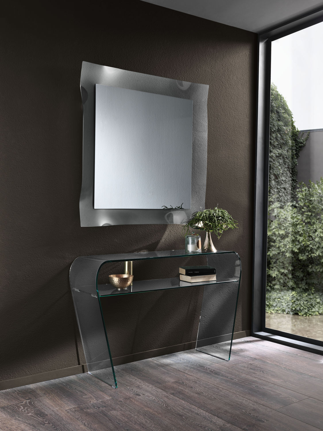 Consolle moderna - SAPHIRIA - Riflessi - in vetro curvato ...