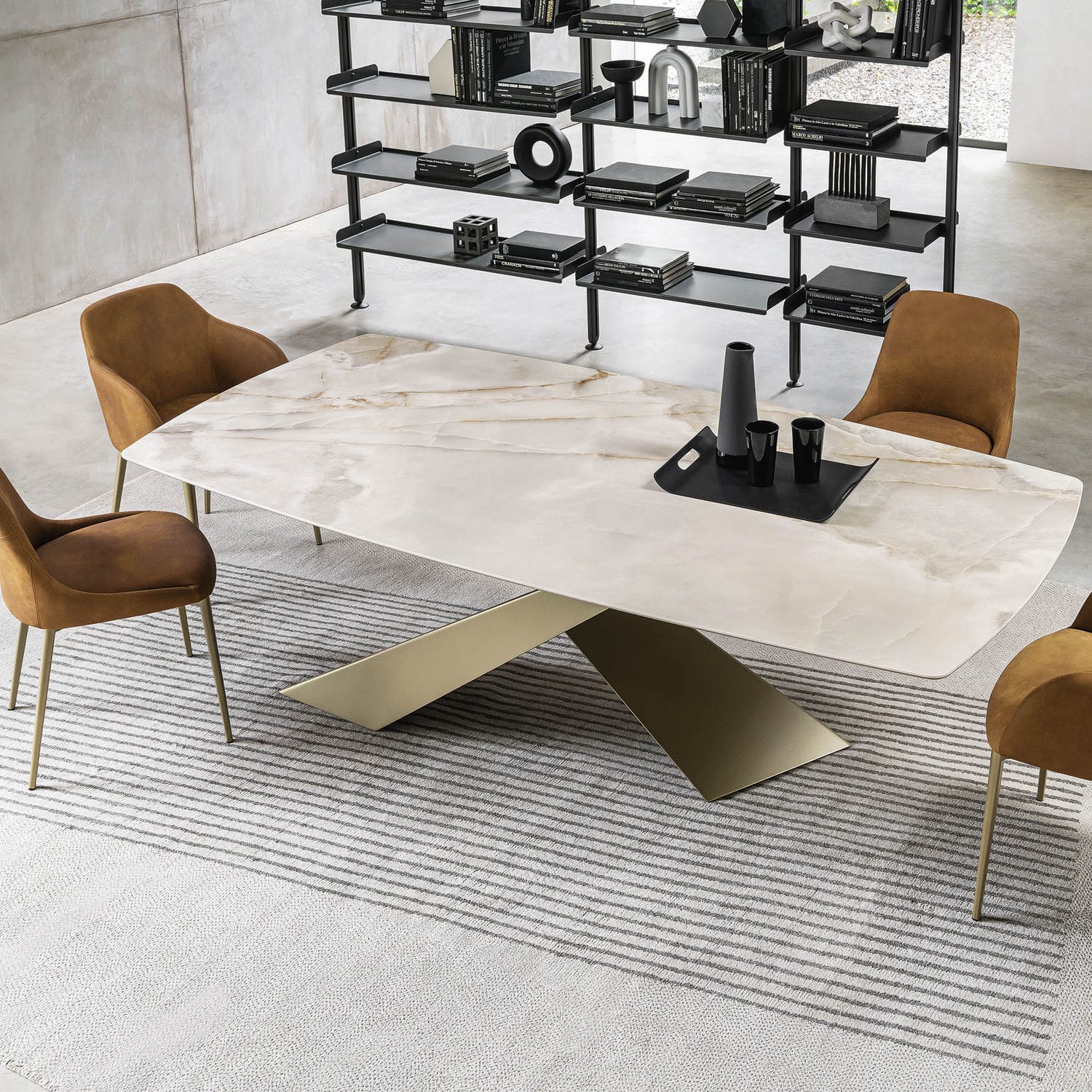 Tavolo contemporaneo - LIVING - Riflessi - in ceramica / con supporto ...