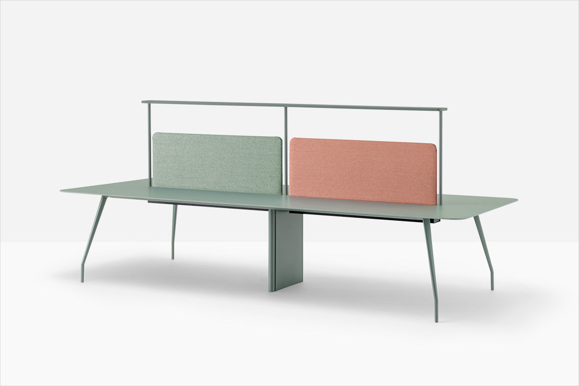 Scrivania per open space - rizz TRZ2 - PEDRALI - autoportante / da 4 ...