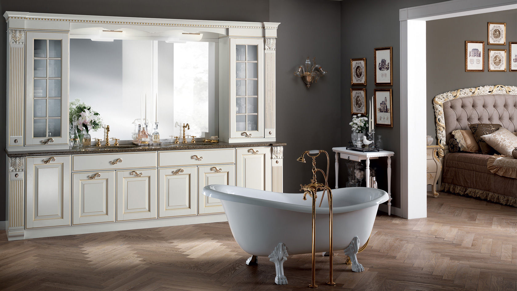 Bagno classico - BALTIMORA - SCAVOLINI - in legno / in marmo / in granito